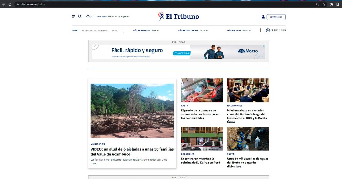 El Tribuno, con nueva imagen en su página web